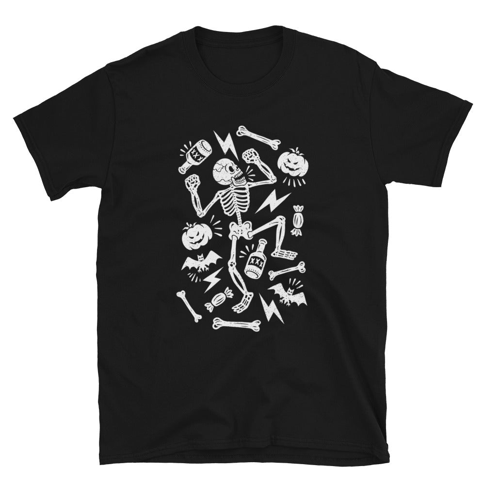 Skeleton Halloween Shirt Dancing Skeleton Tshirt Funny Skeleton Tee Gamest Geek 